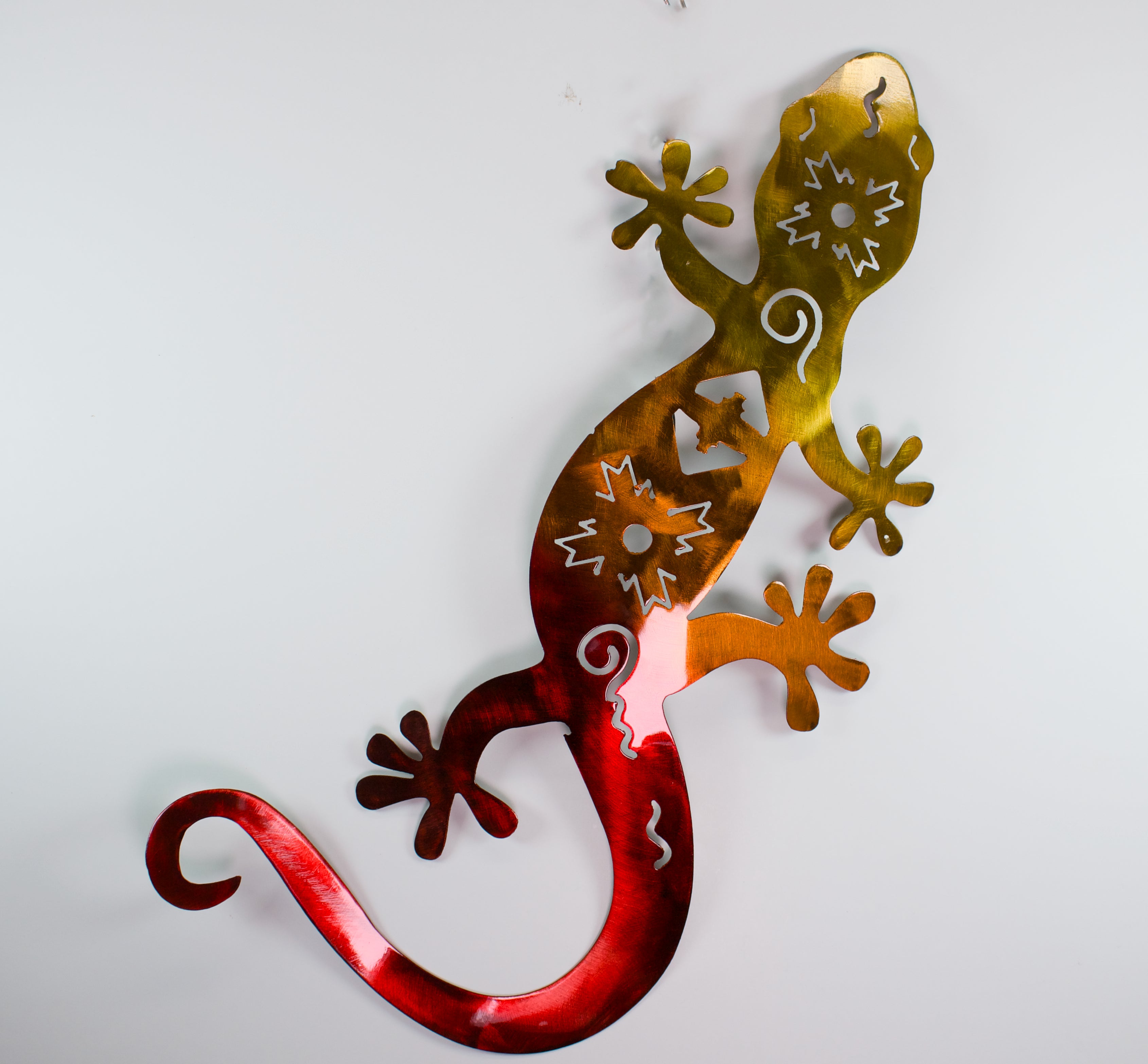 Metal Gecko Lizard Wall Art - Sunset Ombre Yard Decor | Hacienda Interiors